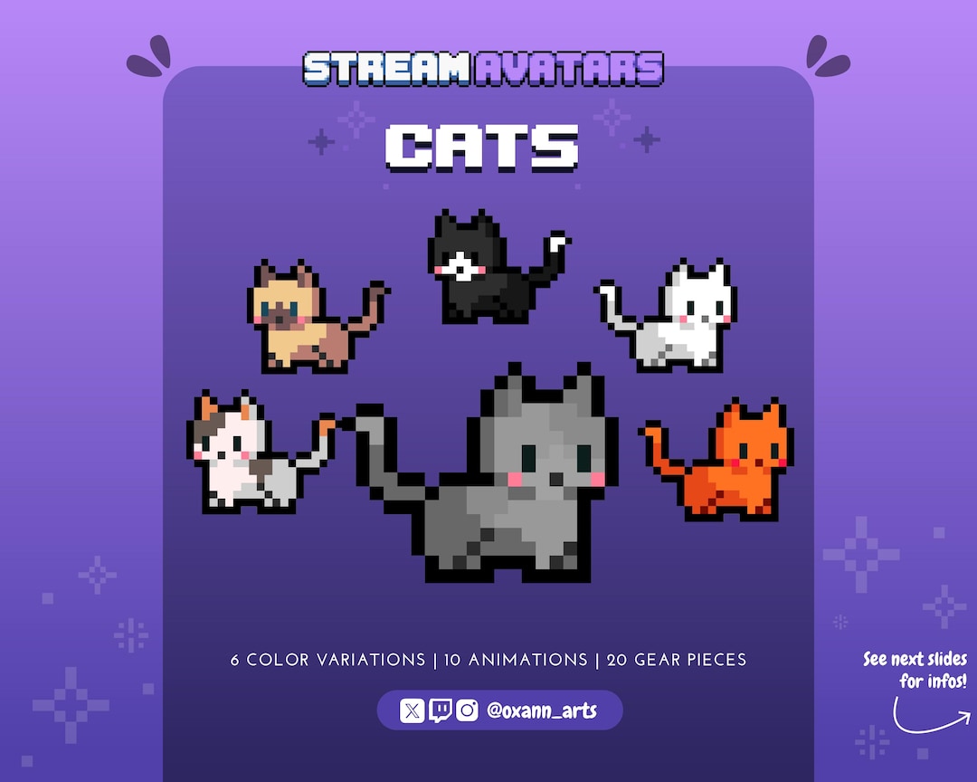 CAT STREAM AVATARS for Twitch | Cute Streaming Interactive Viewer Pets ...