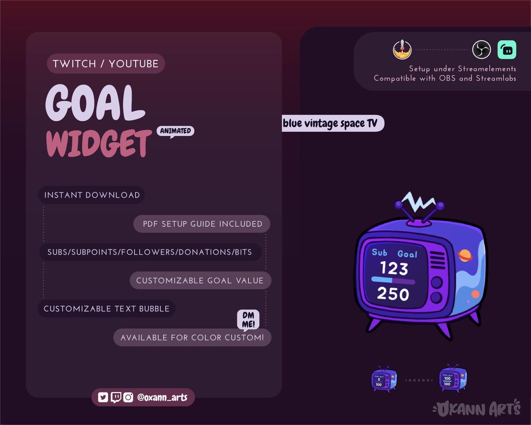 Blue Space TV Stream GOAL WIDGET for Twitch or Youtube | Streamelements ...