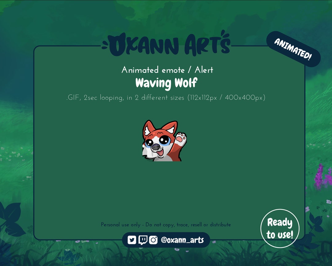 RED Waving / Hi Wolf Animated Emote and Alert for Twitch and Discord ...