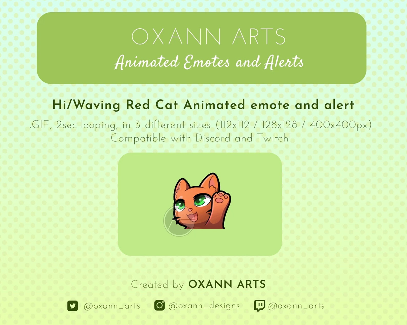 RED Waving / Hi CAT Animated Emote and Alert for Twitch and | Etsy