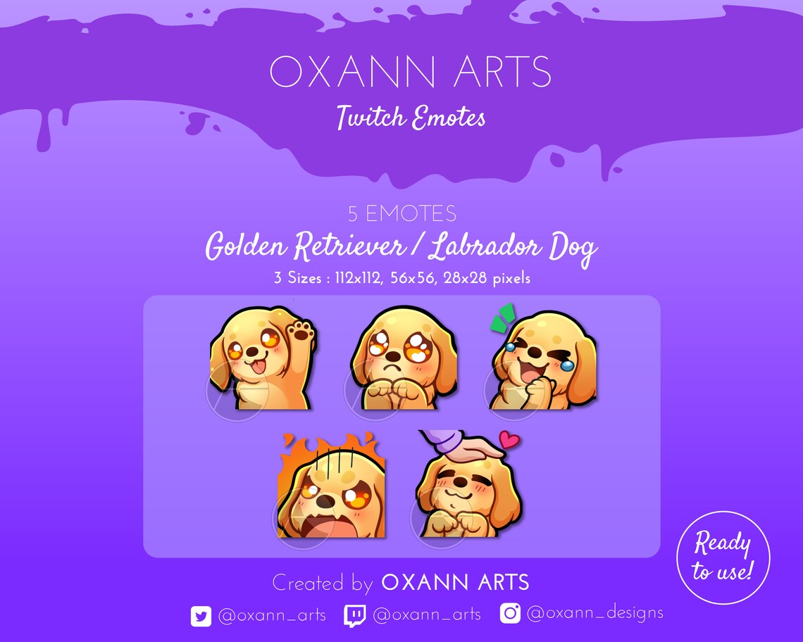 5x GOLDEN Dog Emotes Emoji Pack for Twitch Cute Beige / - Etsy
