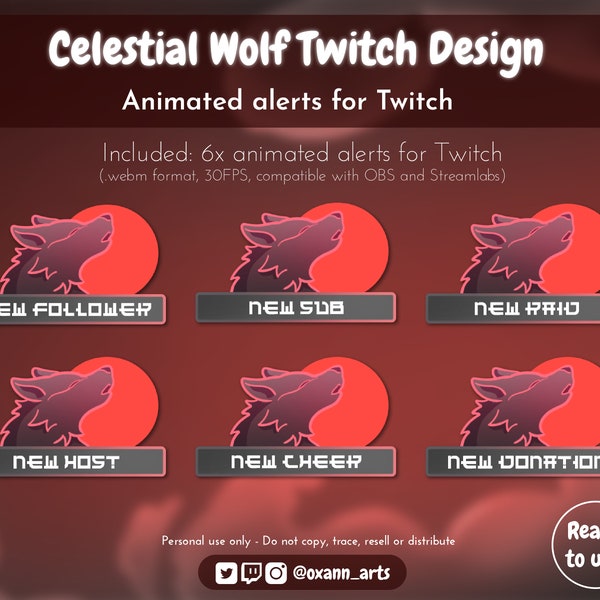 Wolf Twitch Overlay - Etsy