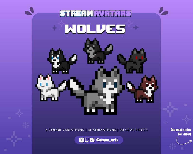 WOLF STREAM AVATARS for Twitch | Cute Streaming Interactive Viewer Pets ...
