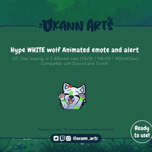 WHITE Hype Wolf With Confetti Animated Emote and Alert for Twitch and ...