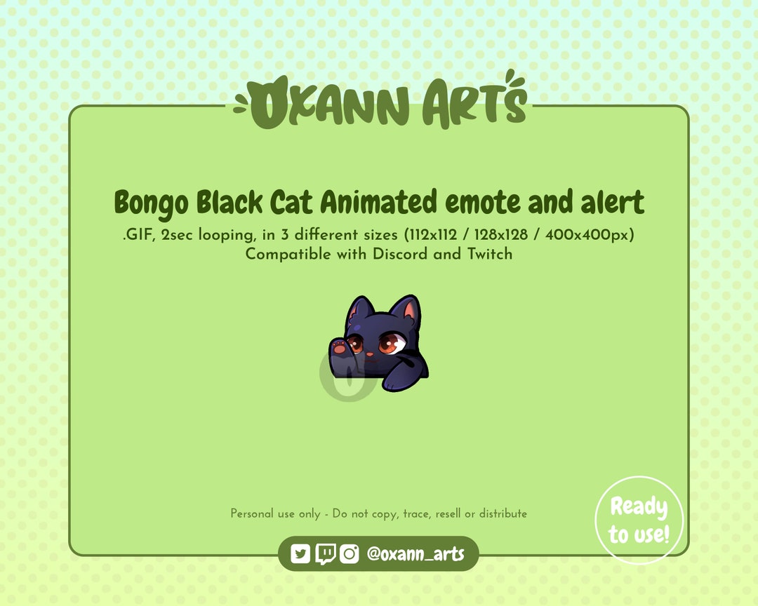 BLACK Bongo Cat Animated Emote, Sticker and Alert for Twitch, Discord ...