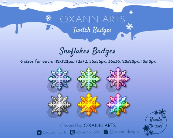 6x SNOWFLAKE Sub Badges or Emotes for Twitch Winter - Etsy