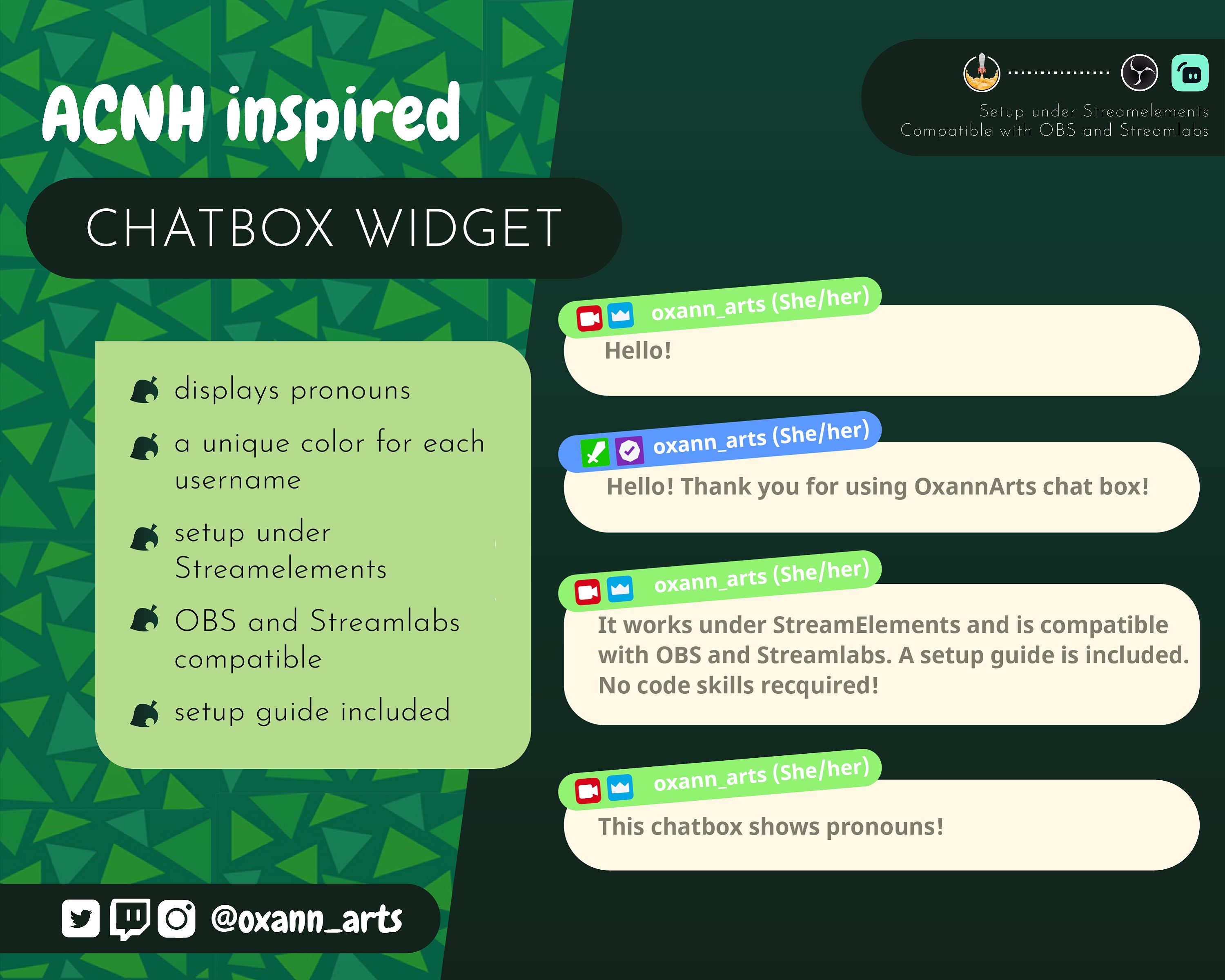 Custom CHATBOX Widget for TWITCH Animal Crossing Inspired - Etsy UK