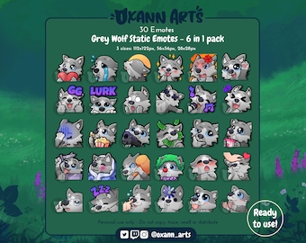 Cute Wolf Emote Collection Twitch & Discord | Channel Points | Streamer ...