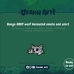 GREY Bongo Wolf Animated Emotes and Alerts for Twitch and - Etsy
