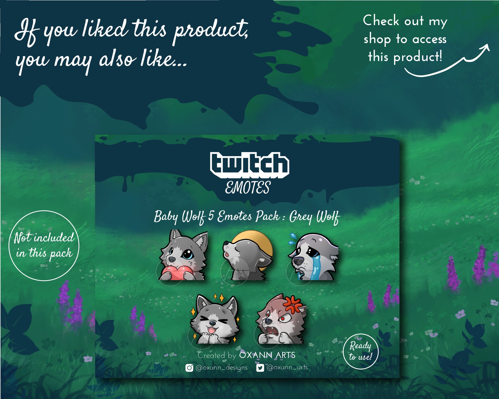 GREY Bongo Wolf Animated Emotes and Alerts for Twitch and | Etsy