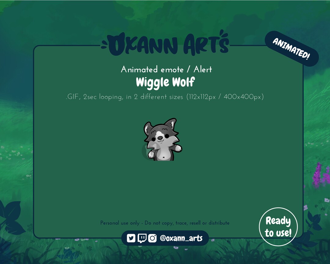 DARK WIGGLE Wolf Animated Emotes and Alerts for Twitch and Discord ...