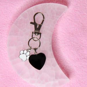 Crystal Heart Dog Collar Charm | Pet Collar Add on | Crystal Keyring ...