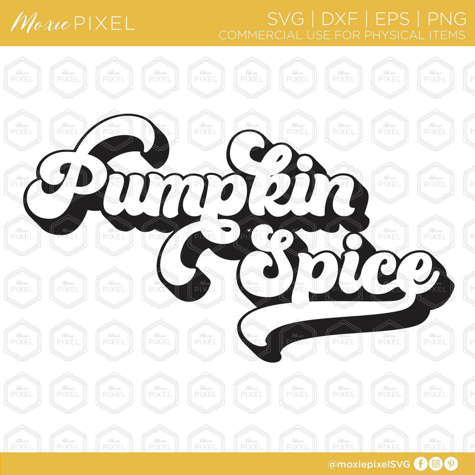 Pumpkin Spice Scripty Retro Word Art SVG Autumn Clip Art - Etsy
