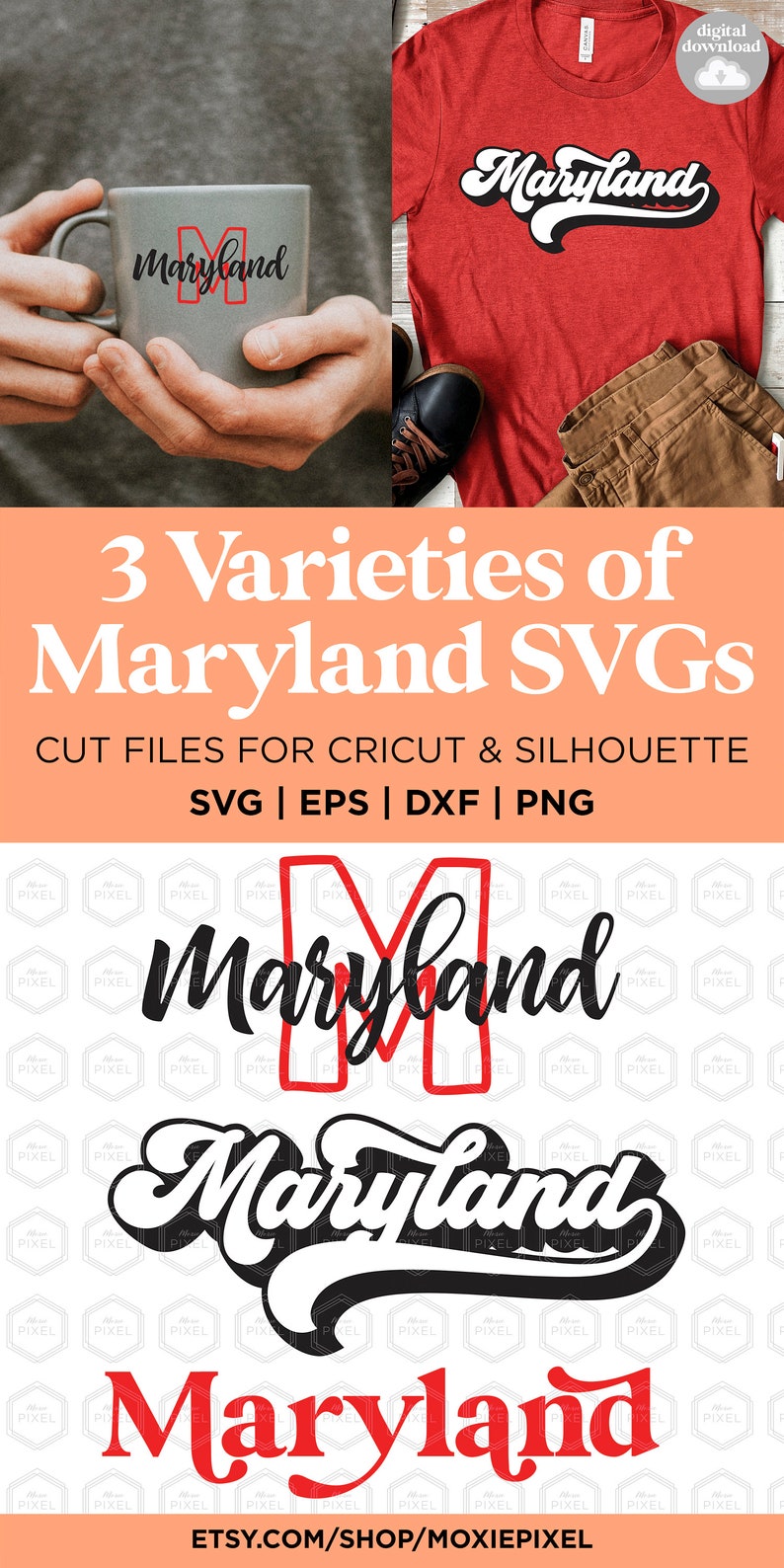 Maryland SVG Files Maryland Word Art States Svg Maryland - Etsy