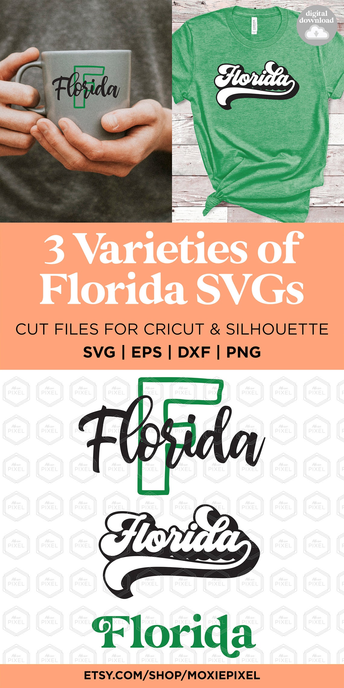 Florida SVG files Florida word art States svg Florida | Etsy