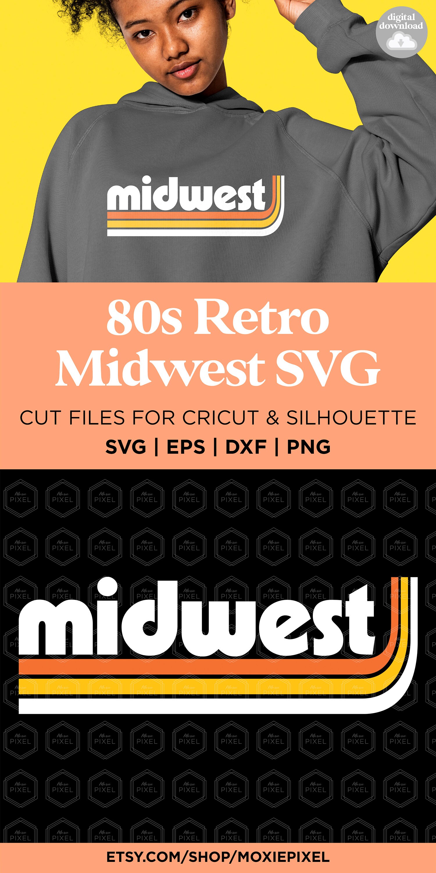 Midwest 80s Retro SVG: Fun Word Art Cut Files (digital Download) - Etsy