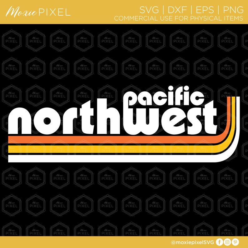Pacific Northwest 80s Retro SVG Fun Word Art PNW Svg Pacific Northwest ...