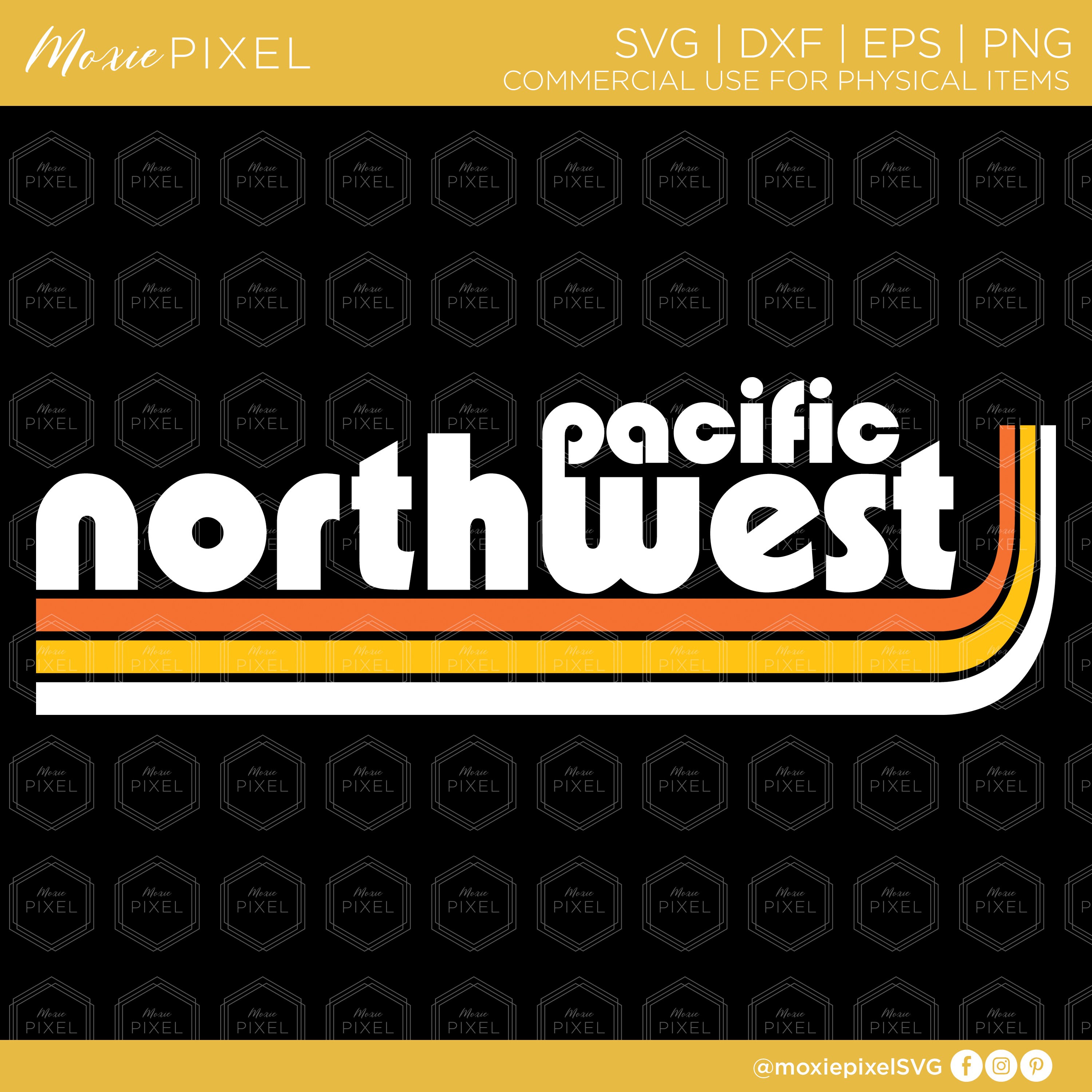 Pacific Northwest 80s Retro SVG Fun Word Art PNW Svg Pacific Northwest ...