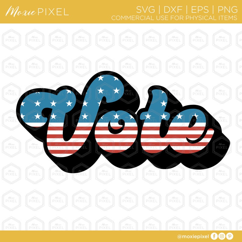 Retro Stars & Stripes Vote SVG: Patriotic Election Clip Art (digital ...