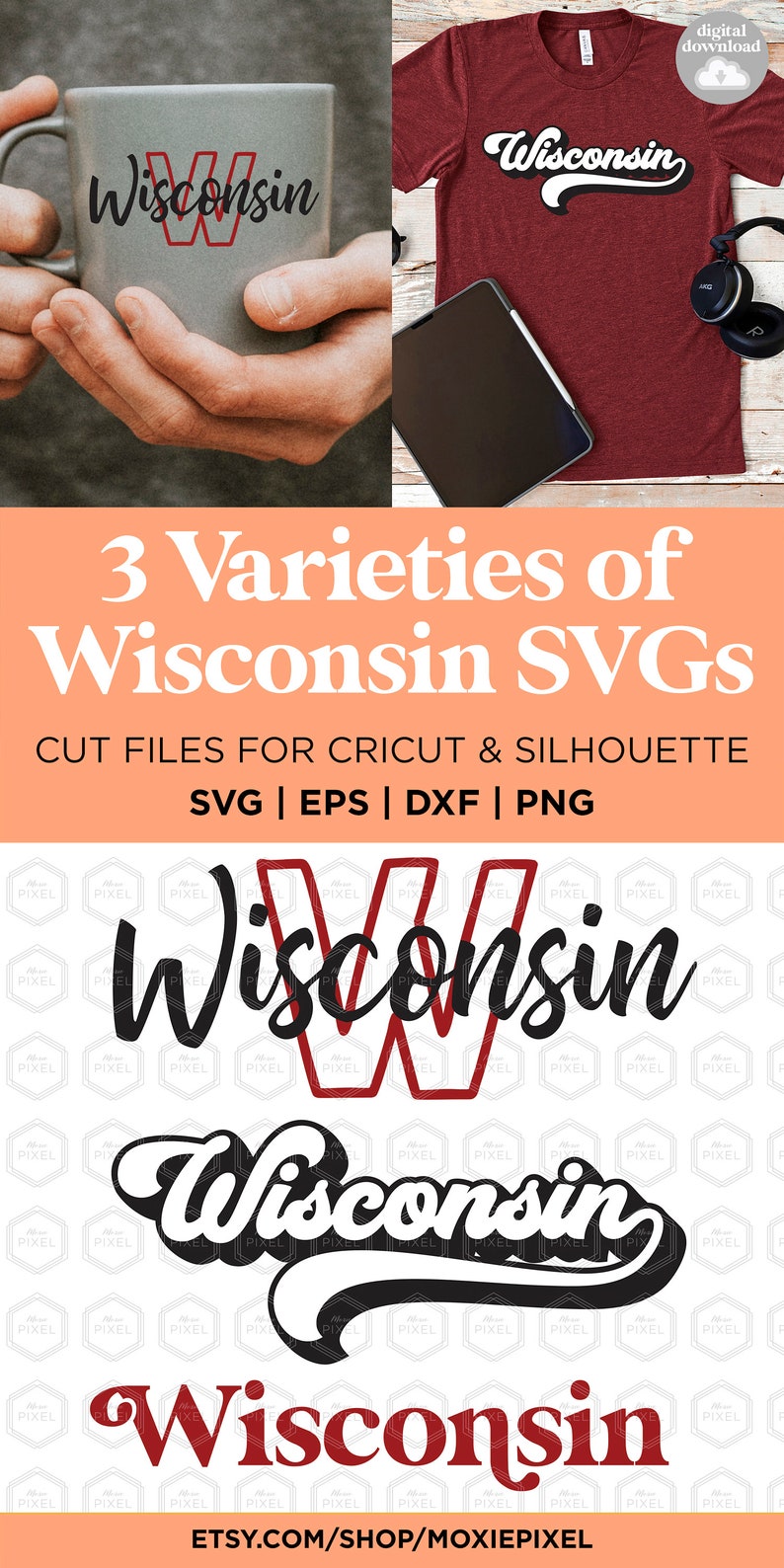 Wisconsin SVG Files Wisconsin Word Art States Svg - Etsy