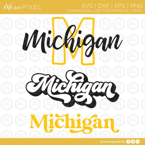 Michigan SVG Files Michigan Word Art States Svg Michigan | Etsy