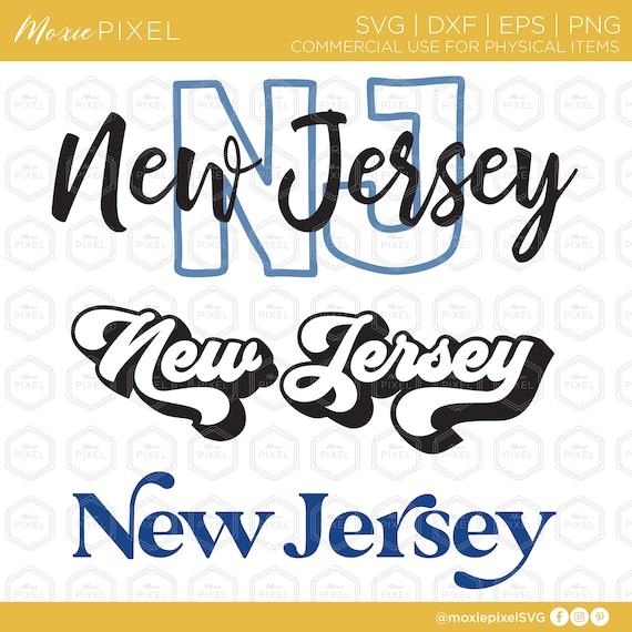 New Jersey SVG Files New Jersey Word Art States Svg New | Etsy