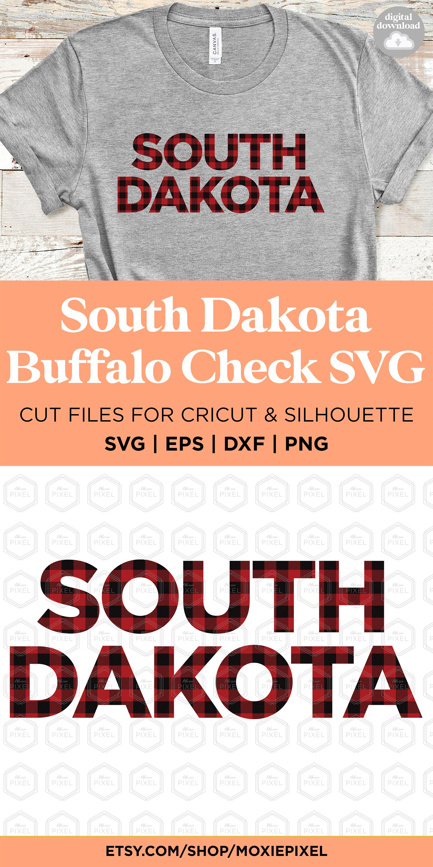 South Dakota Buffalo Check SVG South Dakota Buffalo Plaid - Etsy