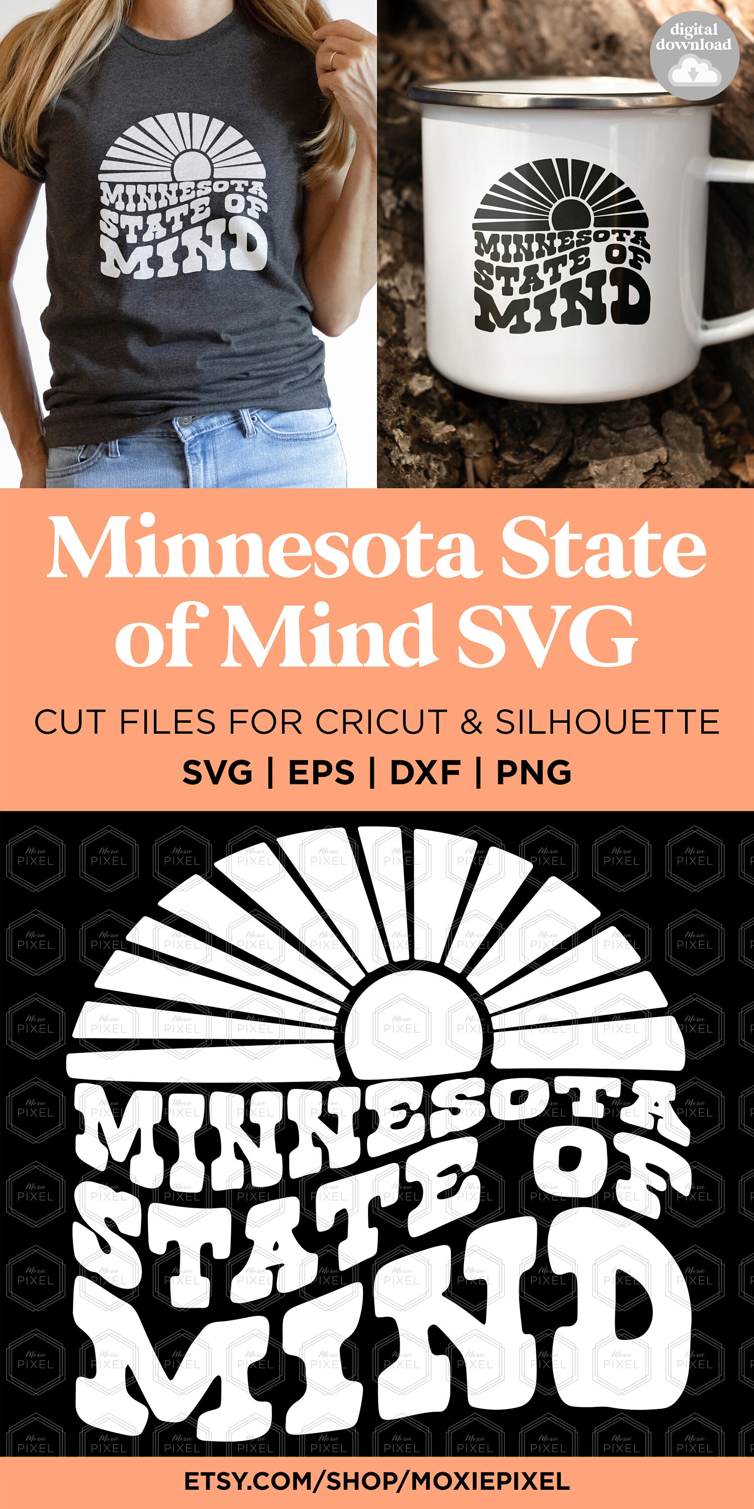 Minnesota State of Mind SVG Files Minnesota Word Art - Etsy