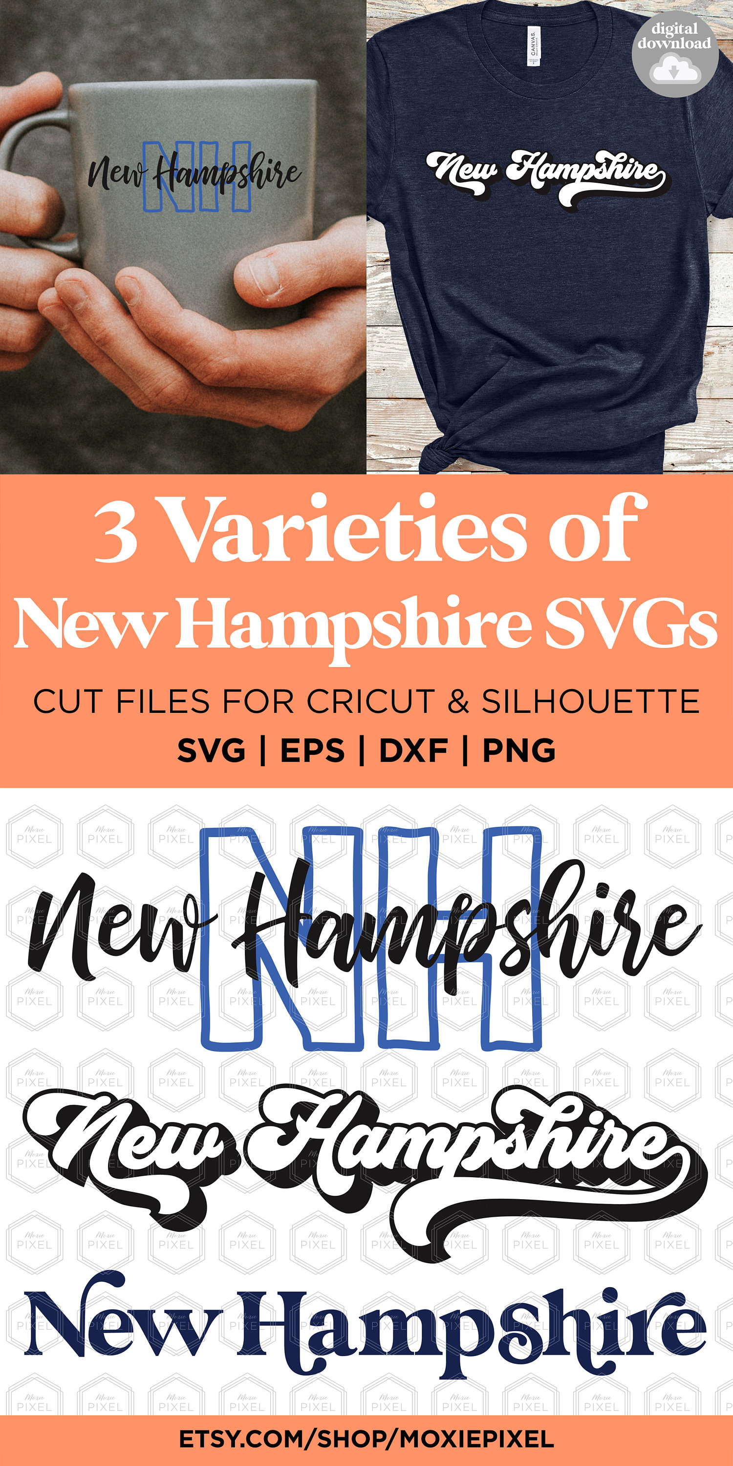 New Hampshire SVG Files New Hampshire Word Art States Svg - Etsy