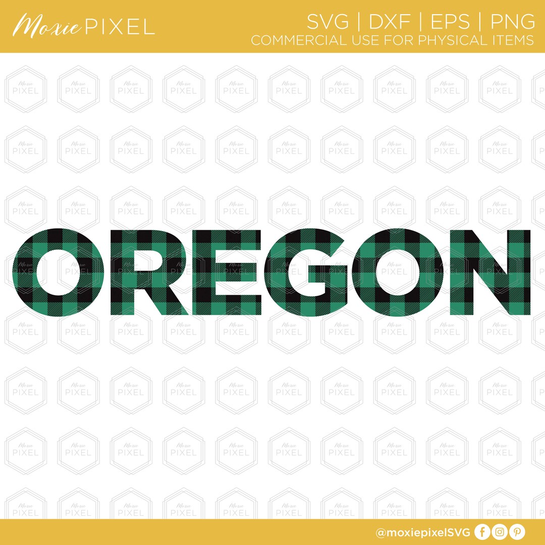 Oregon Buffalo Check SVG Files Oregon Buffalo Plaid Word Art - Etsy
