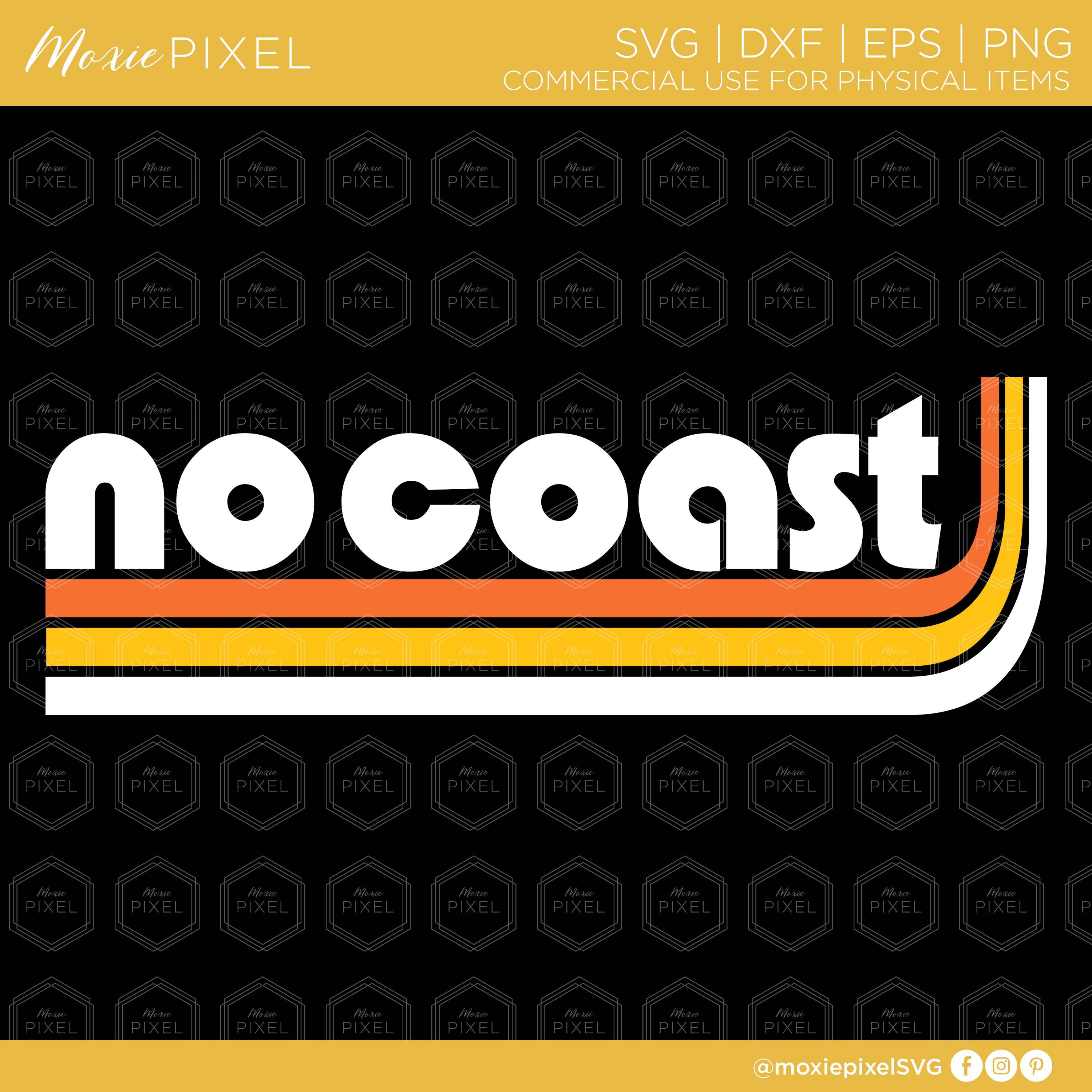 No Coast 80s Retro SVG Fun Word Art Nocoast Svg No Coast Retro Cut ...