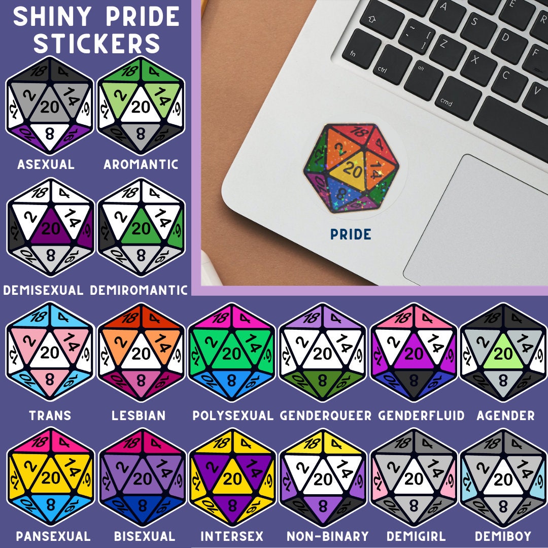 D20 Pride Flag Shiny Sticker - Etsy