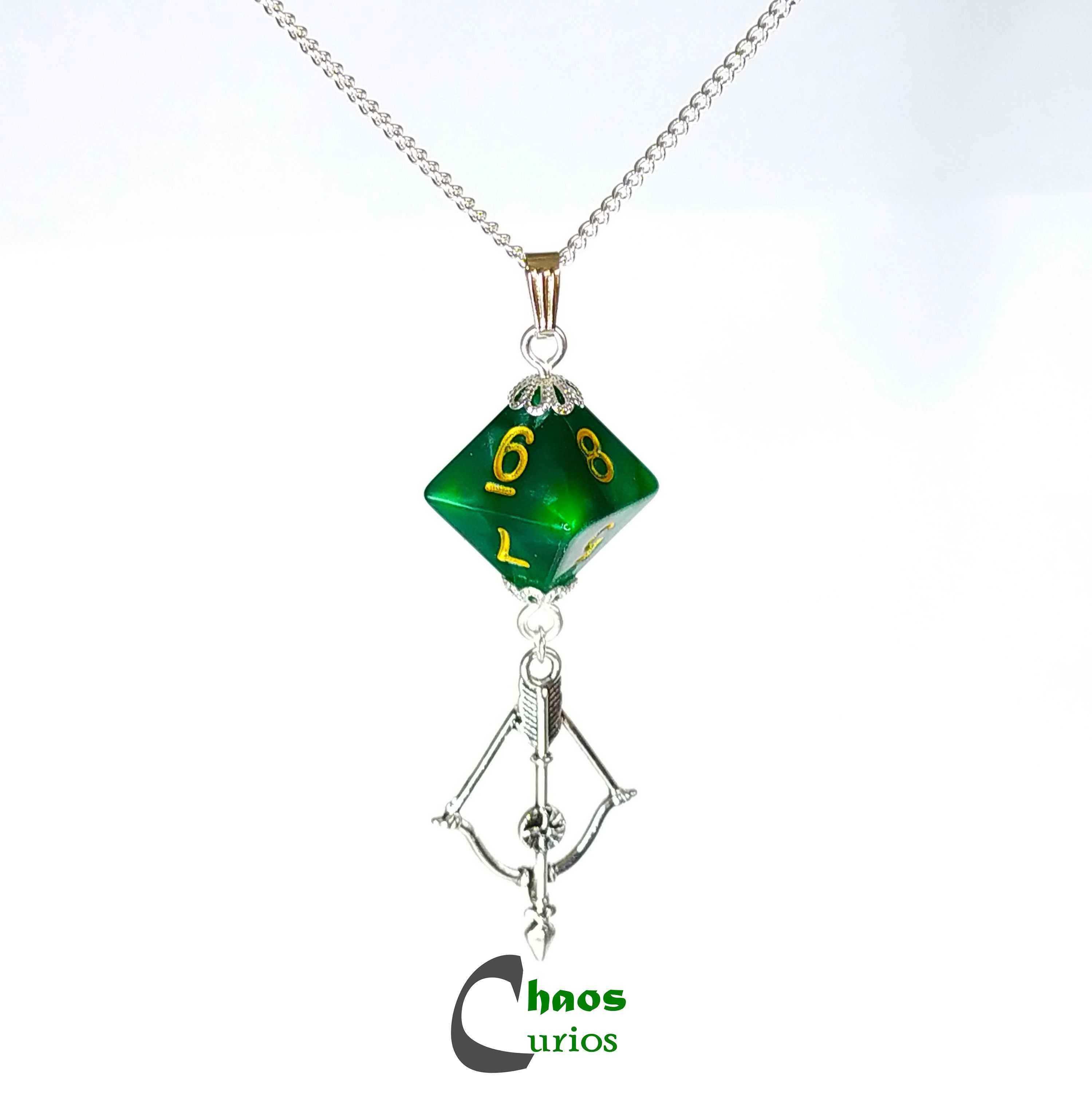 Dnd D8 Dice Crossbow Necklace Silver Finishing Dnd Swag - Etsy UK