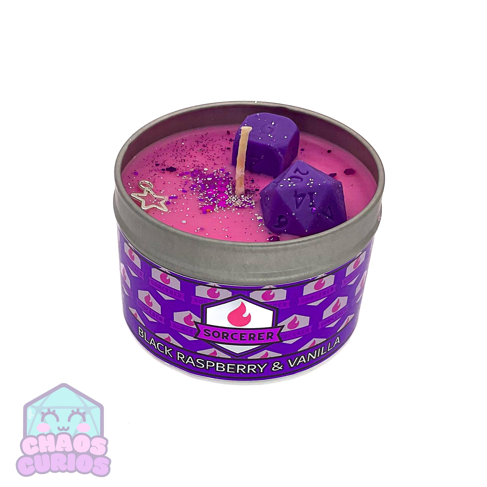 Sorcerer, Dnd Character Candle, Dnd Dice Candle, Wooden Wick, Black ...