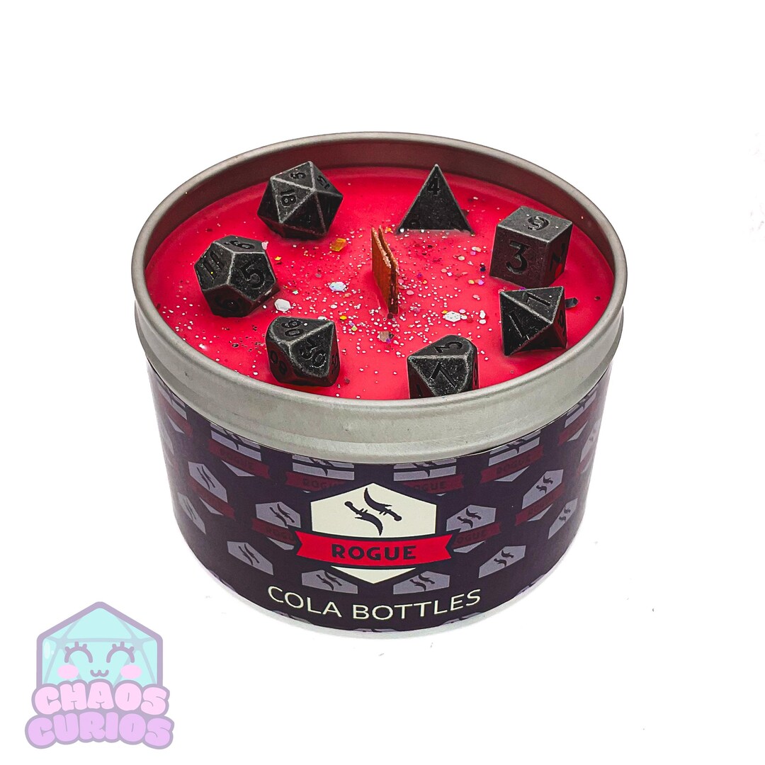 Rogue, Dnd Character Candle, Dnd Dice Candle, Wooden Wick, Cola Bottles ...