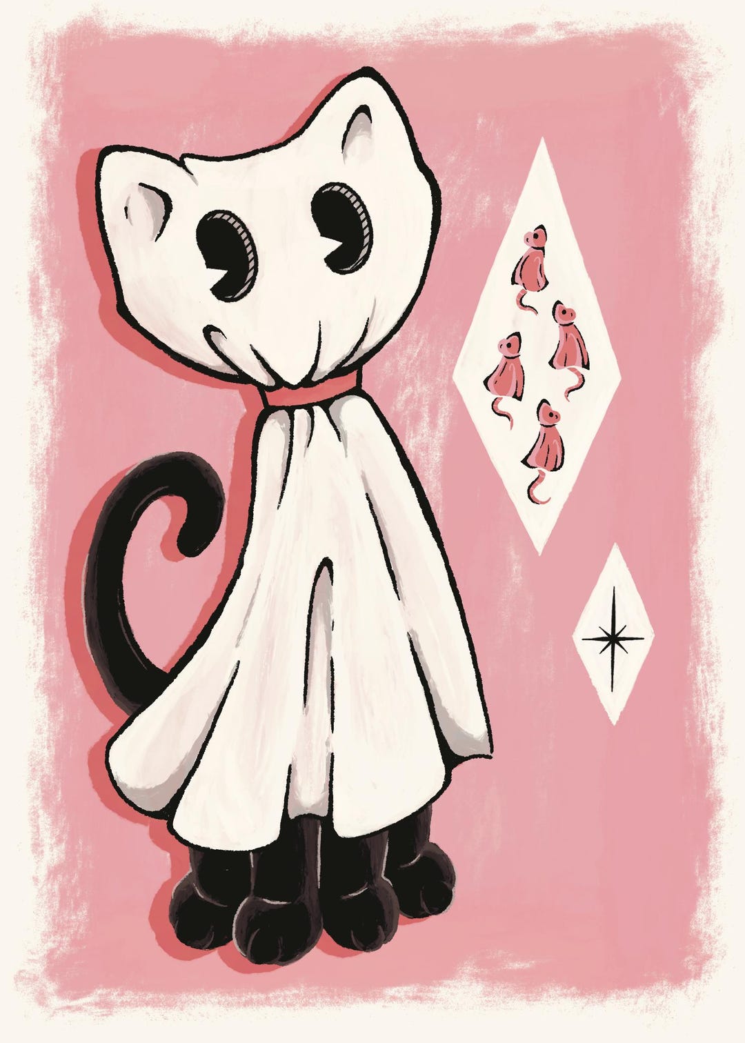 Retro Ghost Cat - Etsy