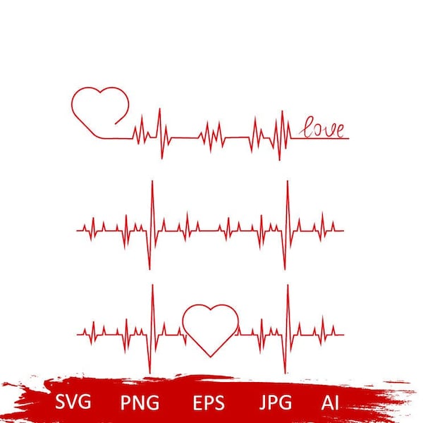 Heart Beat Svg - Etsy