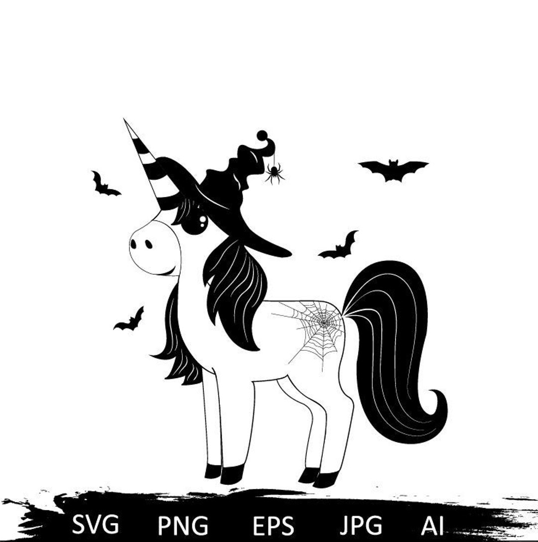 Halloween Unicorn Svg, Cute Halloween Unicorn Svg, Kids Halloween Svg ...
