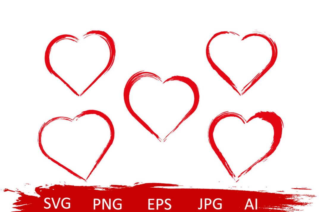 Corazones svg, paquete de corazones svg, corazón angustiado svg, día de ...