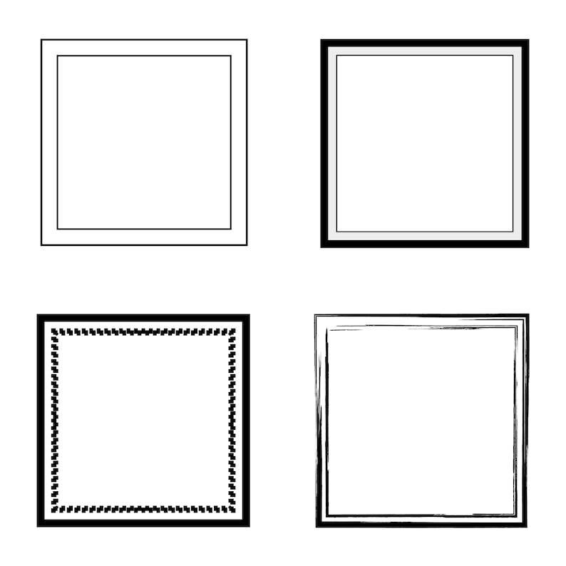 Frame Svg Square Frame Svg Monogram Frame Svg Bundle Frame | Etsy