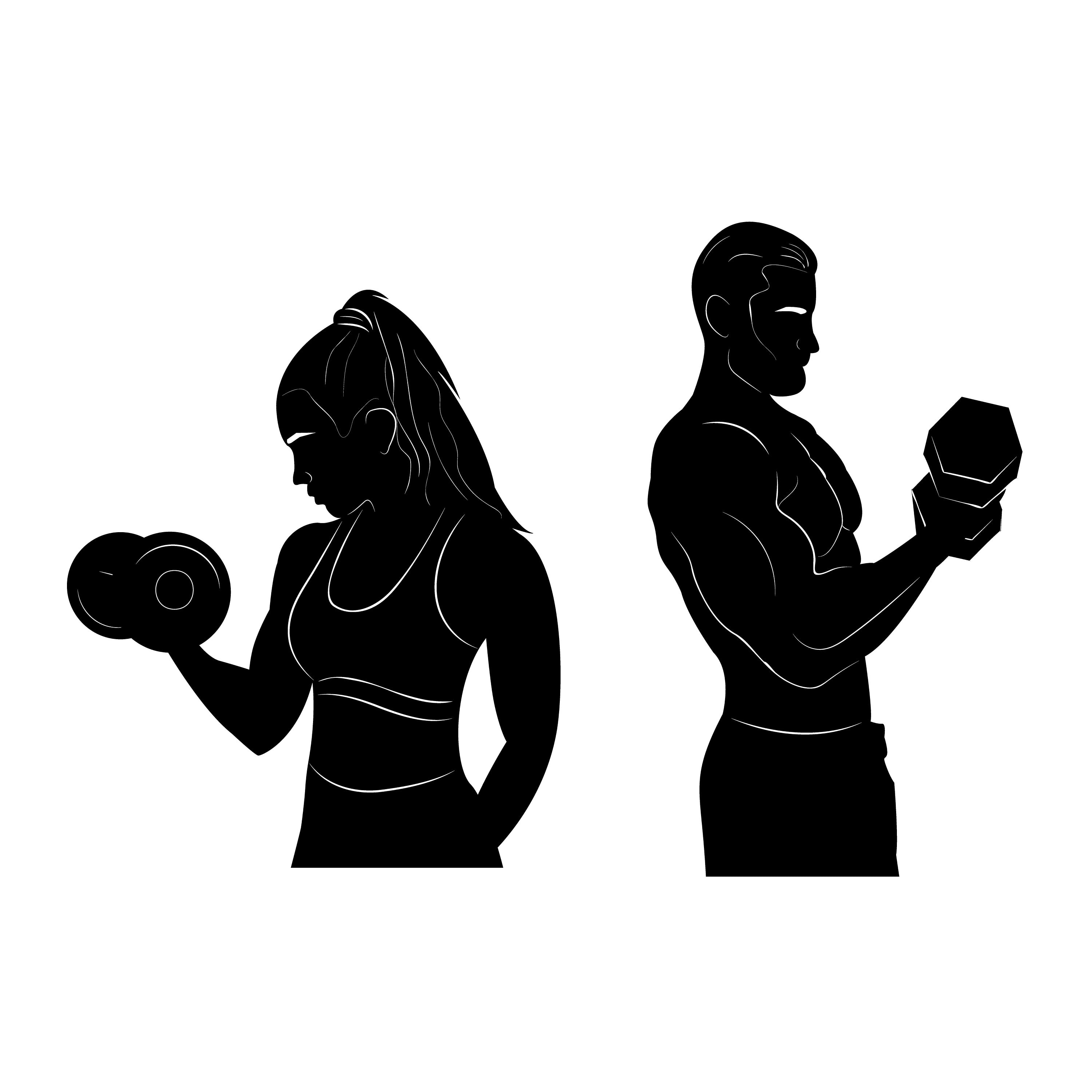 Fitness Silhouette Couple
