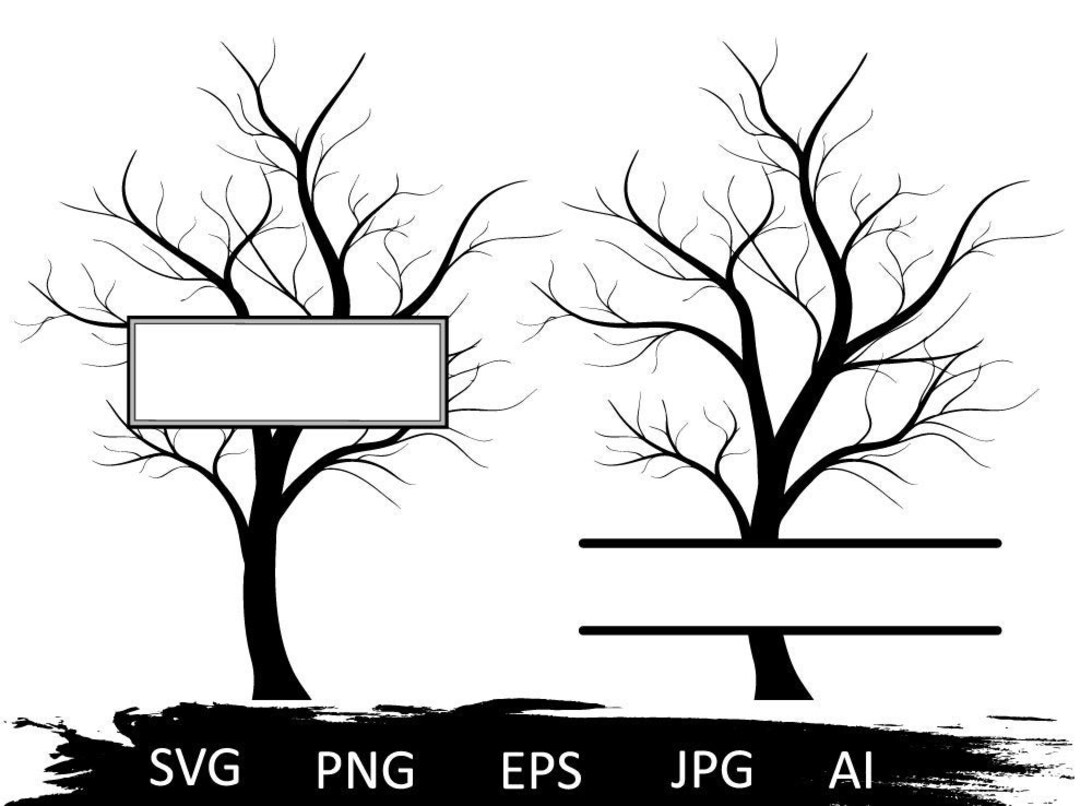 Family Tree Svgsplit Monogram Family Tree Svgtree Svgfamily - Etsy