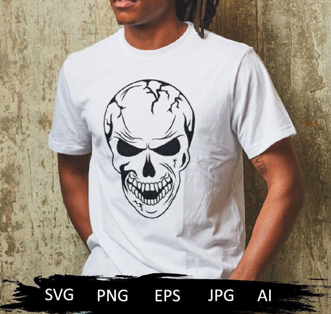 Skull Svg, Skull Clipart, Skull Shirt, Skull Head Svg, Halloween Svg ...