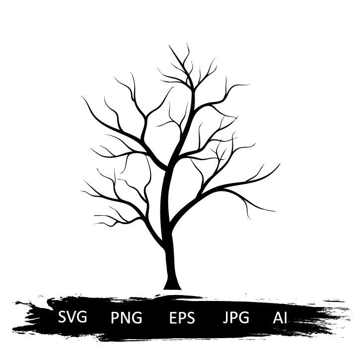 Bare Tree Svg Tree With No Leaves Silhouette Tree Svg | Etsy