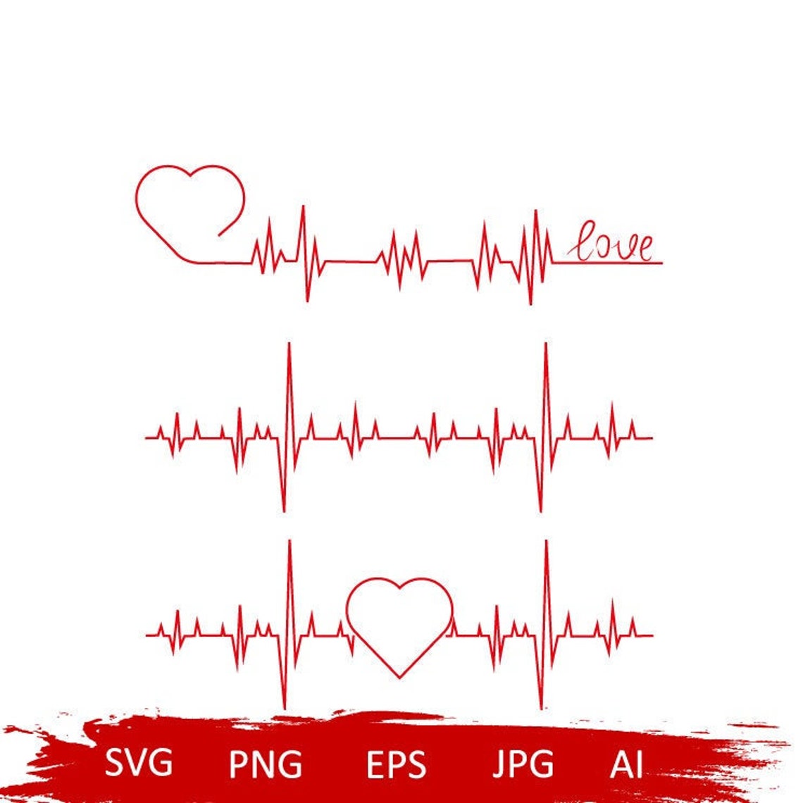 Heart Beat Svg Ekg Svg Heartbeat Svg Nurse Life Svg | Etsy