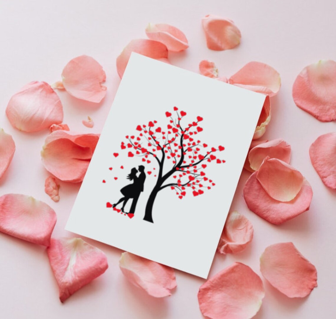 Couple Svg Tree With Hearts Svg Valentine Tree Svg Couple | Etsy