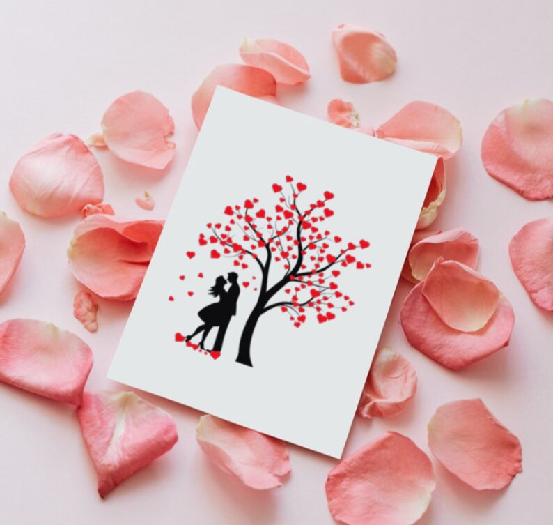 Couple Svg Tree With Hearts Svg Valentine Tree Svg Couple | Etsy