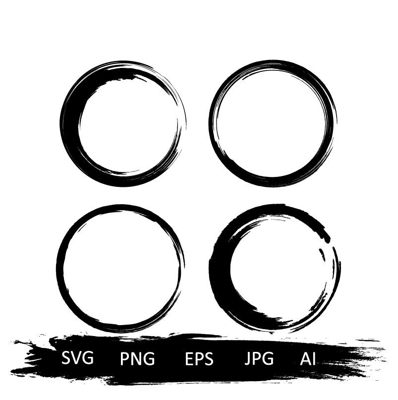 Distressed Circle Svggrunge Frame Svggrunge Circles - Etsy