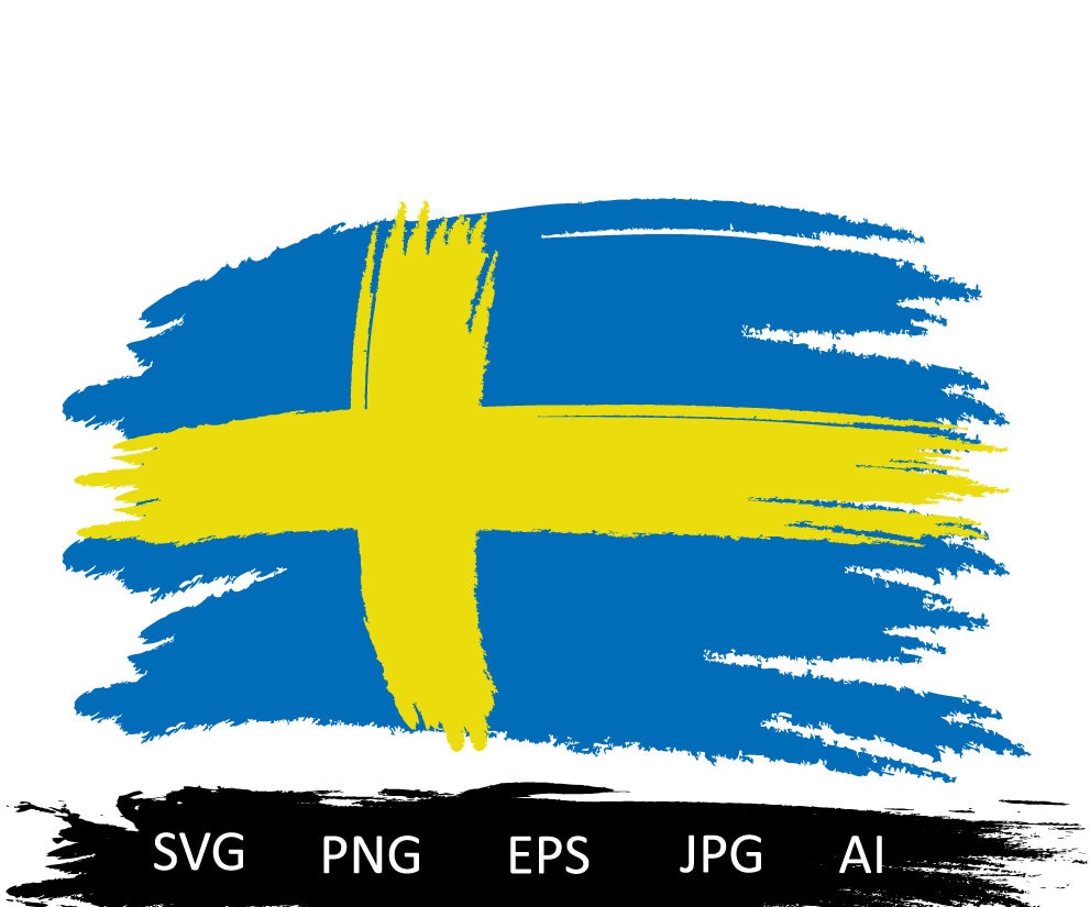 Sweden Flag Svg, Distressed Swedish Flag Svg, Swedish Flag Svg, Sweden ...