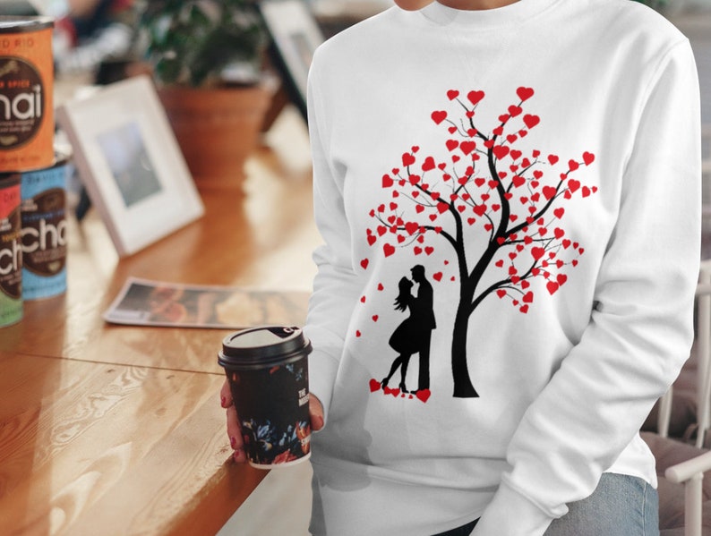 Pareja svg árbol con corazones svg árbol de San Valentín - Etsy España